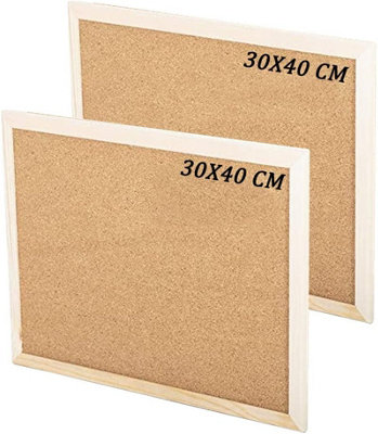 KAV 30 x 40CM Cork Notice Pin Board - Notice Board Bulletin Wooden ...