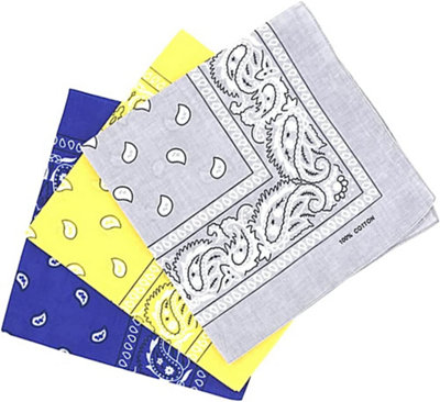 KAV 55x55cm Set of 3 Bandanas face mask Assorted Paisley Bandana - Head ...