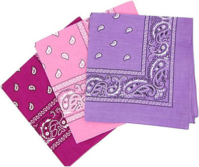 KAV 55x55cm Set of 3 Bandanas face mask Assorted Paisley Bandana - Head ...