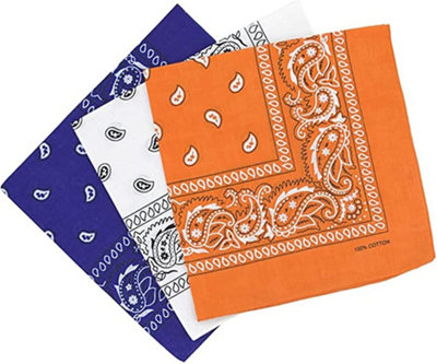 KAV 55x55cm Set of 3 Bandanas face mask Assorted Paisley Bandana - Head ...