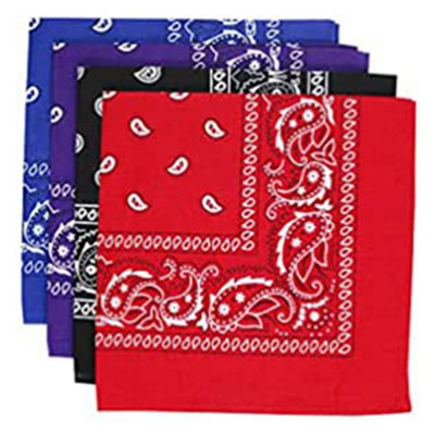KAV 55x55cm Set of 4 Bandanas face mask Assorted Paisley Bandana - Head ...