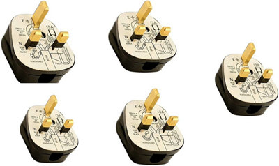 KAV 5X 13 AMP Plugs 3 pin Fused Plug Mains Adapter Household Electric ...