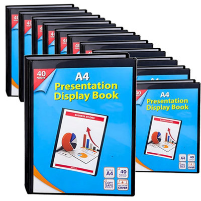 KAV A4 Display Presentation Book - 40 Pockets, 80 Views - Acid Free Copy Safe Durable PP ...