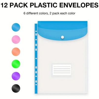 KAV A4 Punched Pockets Document Wallets Expandable File Folder ...