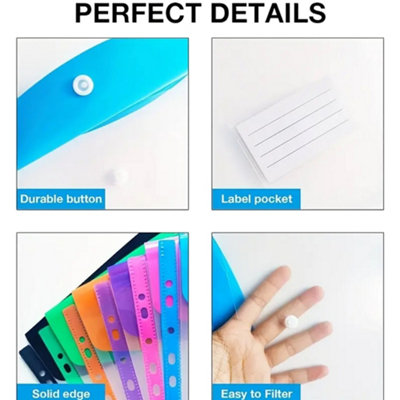 KAV A4 Punched Pockets Document Wallets Expandable File Folder ...