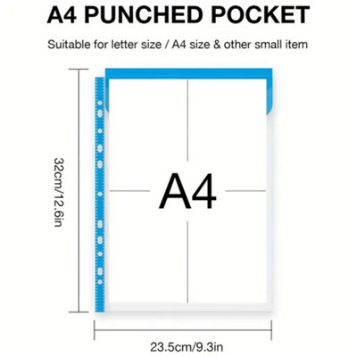 KAV A4 Punched Pockets Document Wallets Expandable File Folder ...