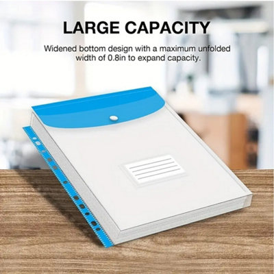 KAV A4 Punched Pockets Document Wallets Expandable File Folder ...