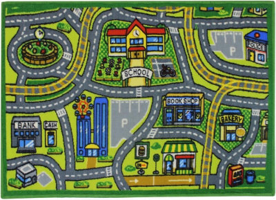 KAV Children's Play Road Mat for kids - 80 x 110 cm Rug Nursery ...