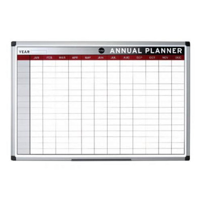 KAV Dry Wipe Magnetic Annual Planner Stylish Aluminium Frame Whiteboard ...