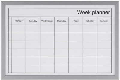 KAV Dry Wipe Weekly Planning Board with Pen - Aliminuim Frame ...