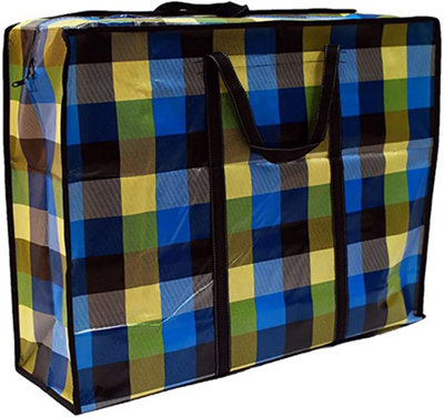 KAV Extra Large Laundry Shopping Bags 90x60x19 CM Random Coloured Jumbo Reusable Waterproof Storage Bag with Zipper Lock