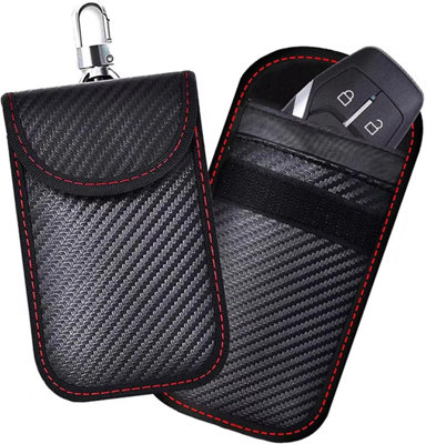 KAV Faraday Key Fob Protector Carbon Fiber Compact RFID Signal Blocking ...