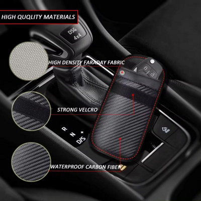 KAV Faraday Key Fob Protector Carbon Fiber Compact RFID Signal Blocking ...
