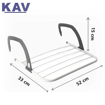 KAV Foldable Indoor Cloth Airer Drying Radiator 5 Bars with Waterproof ...