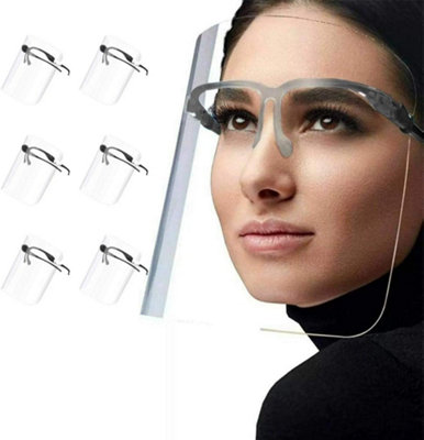 KAV Full Face Protector Shield Visor with Glasses Frame Splash Shield ...