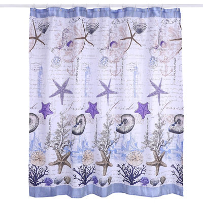 KAV Polyester Fabric Shower Mould and Mildew Resistant Curtain 180x180 ...