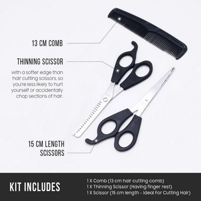 KAV Professional Barber Set of Scissors and Hair Comb for Hairdressing ...