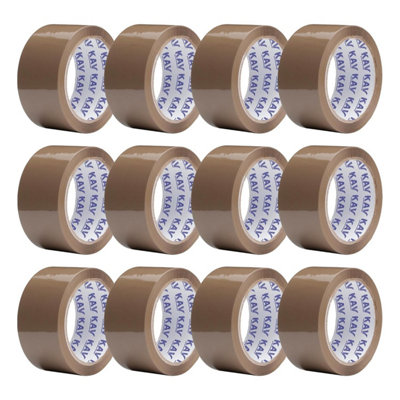 KAV Strong Adhesive Brown Packaging Tape - 48MM x 66M Rolls for Secure ...