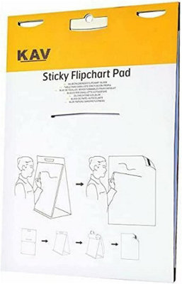 KAV Tabletop Self Stick Flipchart Paper Pad 20 Sheets for Office School ...