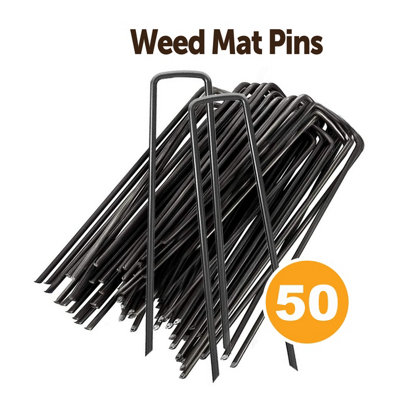 KAV Weed Mat Pins 50pcs Heavy Duty Landscape Pins U Shaped Tent Staples ...