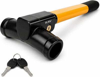 KAV Yellow T Bar Steering Wheel Lock High Visibility Car Van Caravan ...