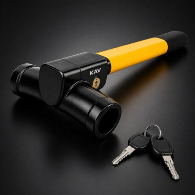 KAV Yellow T Bar Steering Wheel Lock High Visibility Car Van Caravan ...