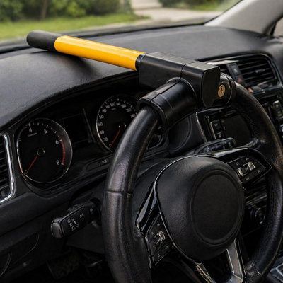 KAV Yellow T Bar Steering Wheel Lock High Visibility Car Van Caravan ...