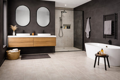 Kavian Mid Grey Matt Porcelain Floor Tiles (70 Pack - 10 Box - 12.4m2 ...