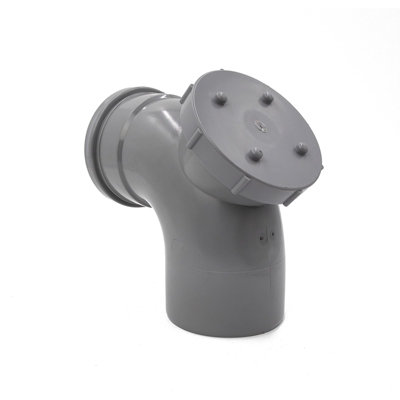 Kayflow 110mm Soil (S11) - 90 deg Short Access Bend (Single Socket), Grey