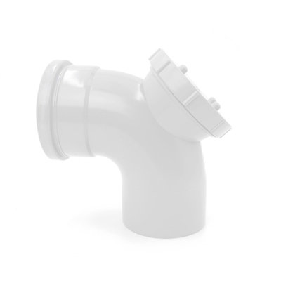 Kayflow 110mm Soil (S11) - 90 deg Short Access Bend (Single Socket), White