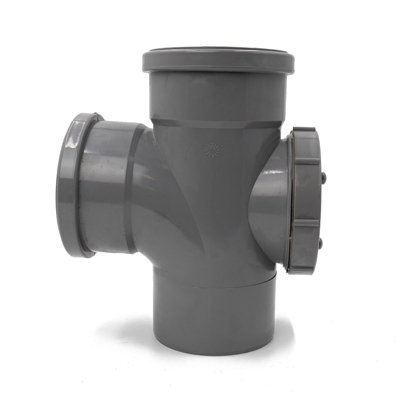 Kayflow 110mm Soil (S18) - Access Junction (Double Socket), Grey