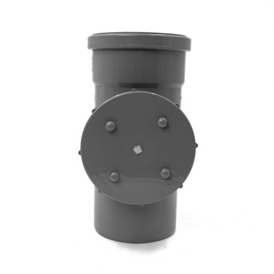 Kayflow 110mm Soil (S18) - Access Junction (Double Socket), Grey
