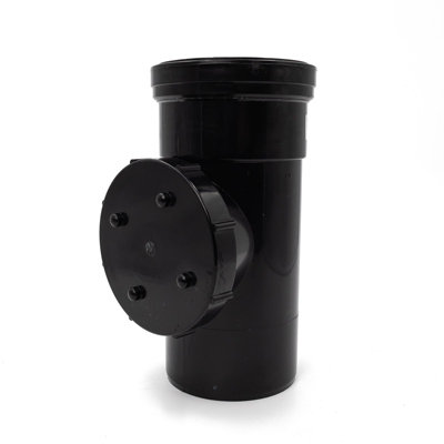 Kayflow 110mm Soil (S25) - Straight Access Pipe (Single Socket), Black