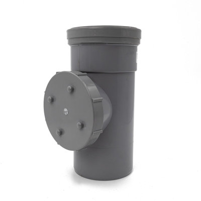 Kayflow 110mm Soil (S25) - Straight Access Pipe (Single Socket), Grey