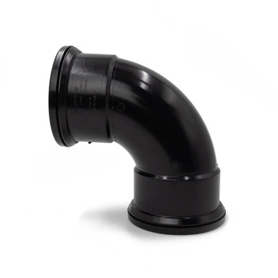 Kayflow 110mm Soil (S3) - 90 deg Bend (Double Socket), Black