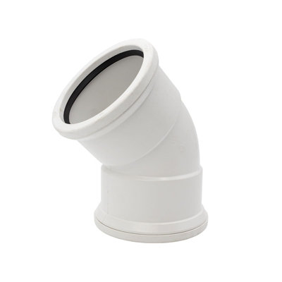 Kayflow 110mm Soil (S4) - 45 deg Bend (Double Socket), White