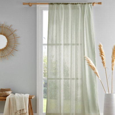 Kayla Textured 100% Recycled Polyester Green Voile Panel