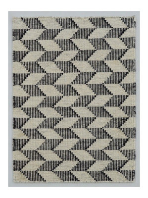 Kayli Rectangular Shaped Rug - Wool/Cotton - L230 x W160 x H1 cm - Black