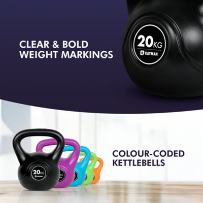 Kayman Kettlebell 12KG Ergonomic Handle & Flat Bottom for Stability ...