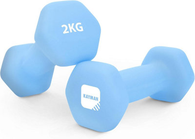 KAYMAN Neoprene Dumbbells with Anti-Slip Grip,Hex Edges,Water-Resistant ...