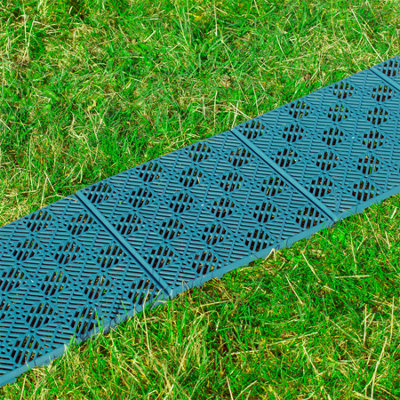 KCT 1 Pack (5 Pieces) Green Garden Non Slip Interlocking Path Tiles