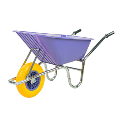 KCT 110L Wheelbarrow Purple Heavy Duty Garden Large Plastic Builder ...