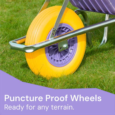 KCT 110L Wheelbarrow Purple Heavy Duty Garden Large Plastic Builder ...