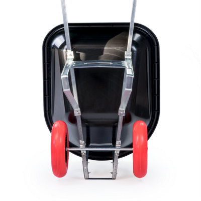 KCT 160L Wheelbarrow Twin Wheel Black - Heavy Duty Garden / Stable Yard ...