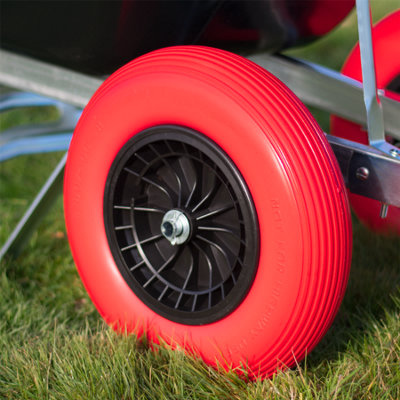 KCT 160L Wheelbarrow Twin Wheel Black - Heavy Duty Garden / Stable Yard ...