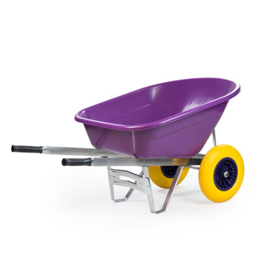 KCT 160L Wheelbarrow Twin Wheel Purple - Heavy Duty Garden / Stable ...