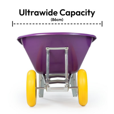 KCT 160L Wheelbarrow Twin Wheel Purple - Heavy Duty Garden / Stable ...