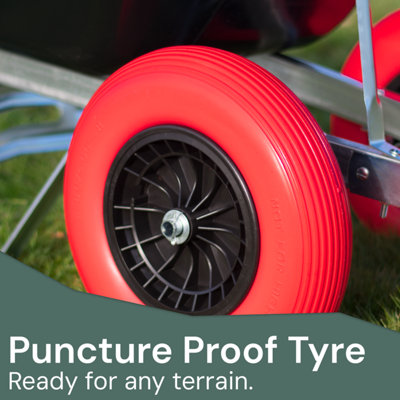 KCT 200L Wheelbarrow Twin Wheel Black - Heavy Duty Garden / Stable Yard ...