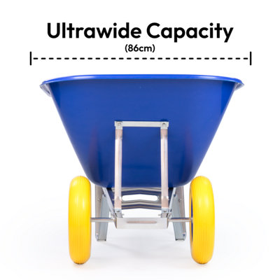 KCT 200L Wheelbarrow Twin Wheel Blue - Heavy Duty Garden / Stable Yard ...