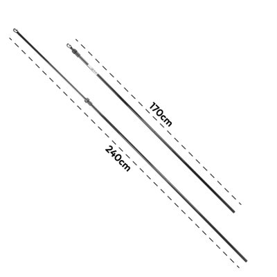 KCT 2x 2.4m Wash Line Prop Pole Heavy Duty Outdoor Extendable Clothes ...